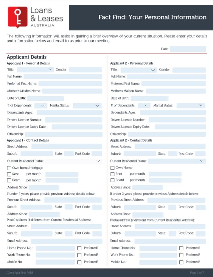 Forms & Checklists | Loans and Leases
